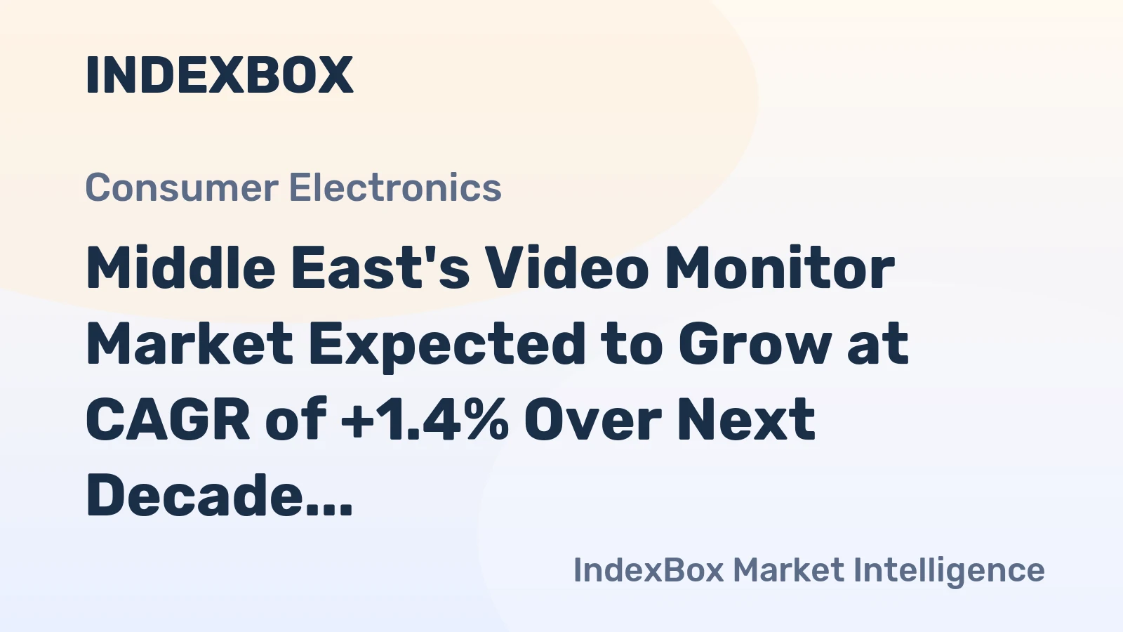 Middle East's Video Monitor Market Expected to Grow at CAGR of +1.4% Over Next Decade