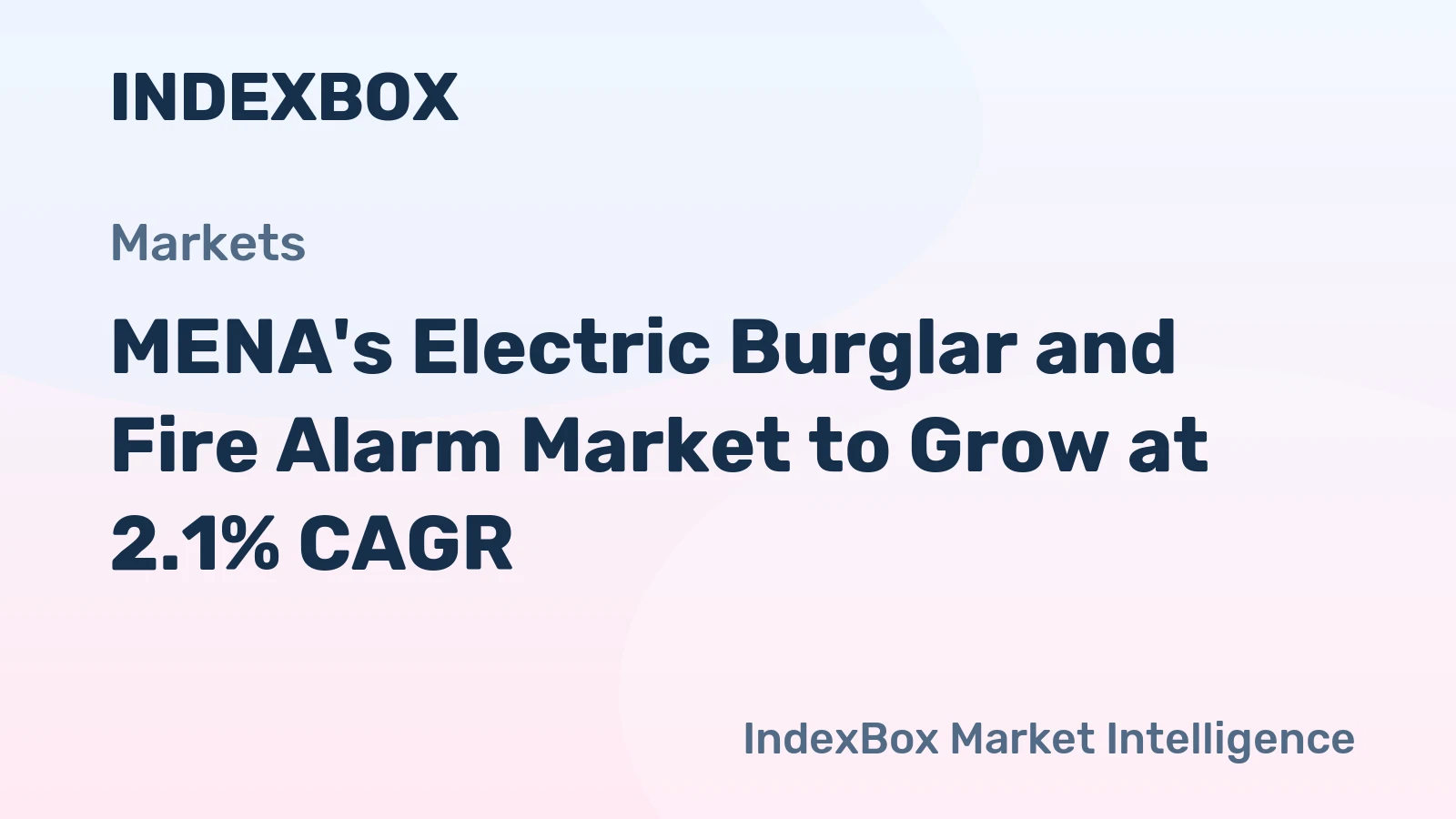 MENA's Electric Burglar and Fire Alarm Market to Grow at 2.1% CAGR