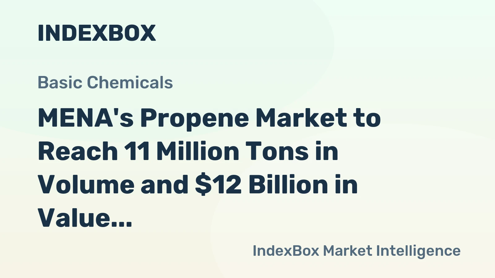 MENA's Propene Market to Reach 11 Million Tons in Volume and $12 Billion in Value by 2035