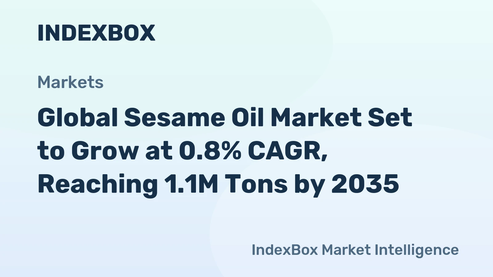 Global Sesame Oil Market Set to Grow at 0.8% CAGR, Reaching 1.1M Tons by 2035