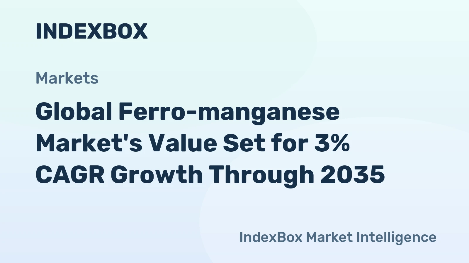 Global Ferro-manganese Market's Value Set for 3% CAGR Growth Through 2035