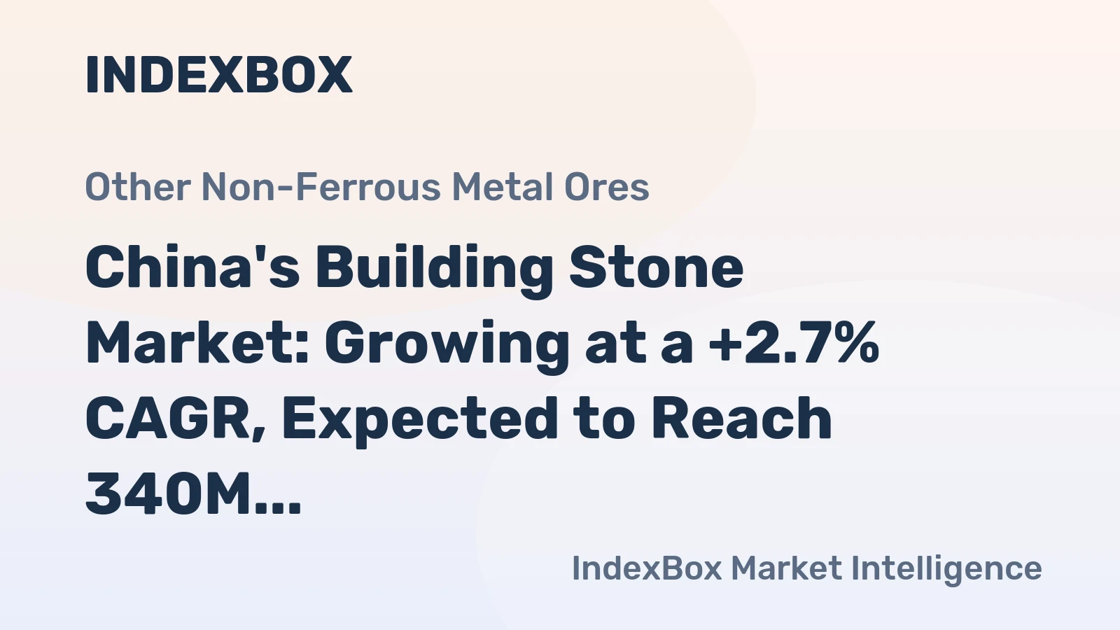 China's Building Stone Market: Growing at a +2.7% CAGR, Expected to Reach 340M Tons by 2035