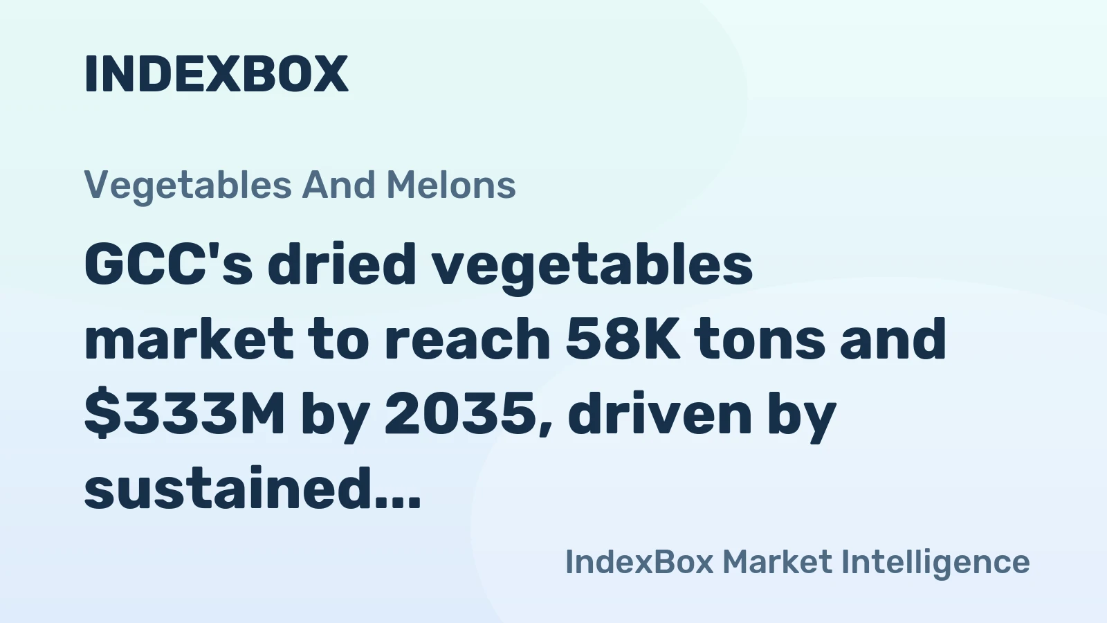 GCC's dried vegetables market to reach 58K tons and $333M by 2035, driven by sustained demand growth.