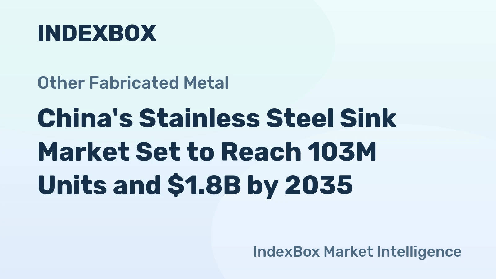 China's Stainless Steel Sink Market Set to Reach 103M Units and $1.8B by 2035