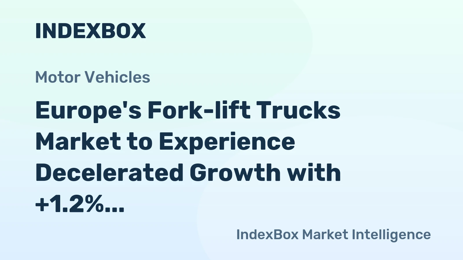 Europe's Fork-lift Trucks Market to Experience Decelerated Growth with +1.2% CAGR by 2035
