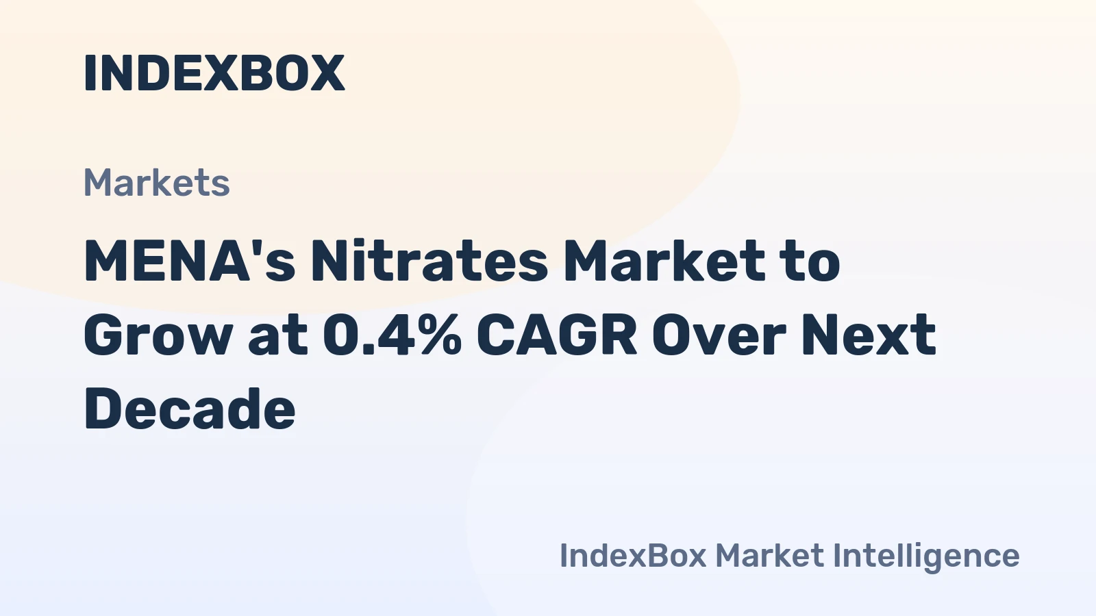 MENA's Nitrates Market to Grow at 0.4% CAGR Over Next Decade