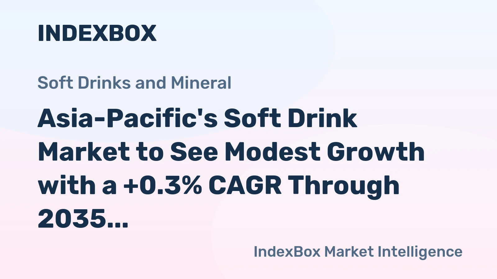 Asia-Pacific's Soft Drink Market to See Modest Growth with a +0.3% CAGR Through 2035