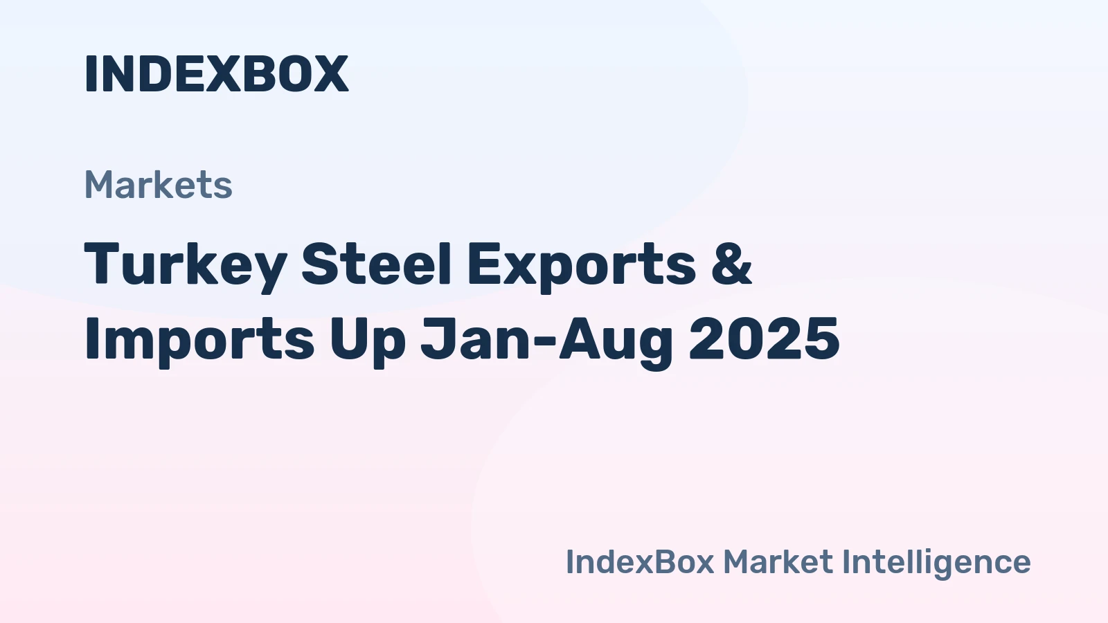 Turkey Steel Exports & Imports Up Jan-Aug 2025