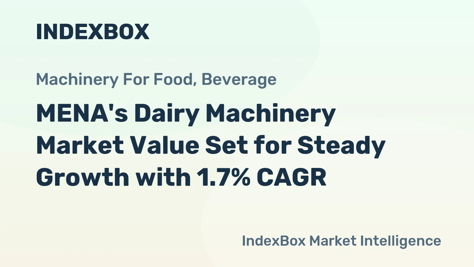 MENA's Dairy Machinery Market Value Set for Steady Growth with 1.7% CAGR