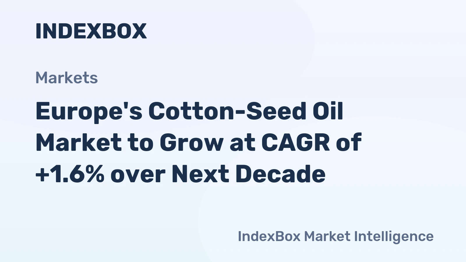 Europe's Cotton-Seed Oil Market to Grow at CAGR of +1.6% over Next Decade