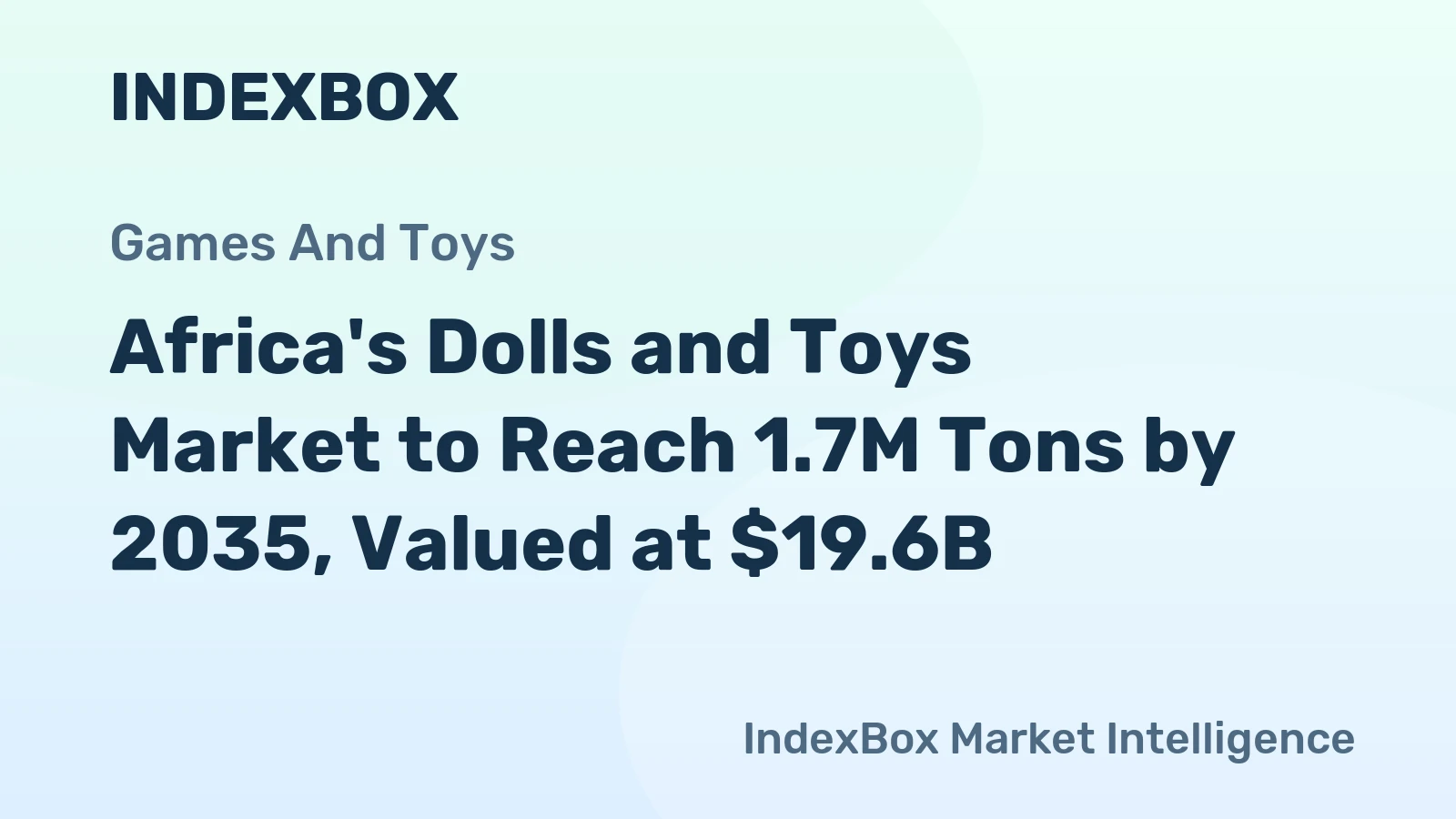 Africa's Dolls and Toys Market to Reach 1.7M Tons by 2035, Valued at $19.6B