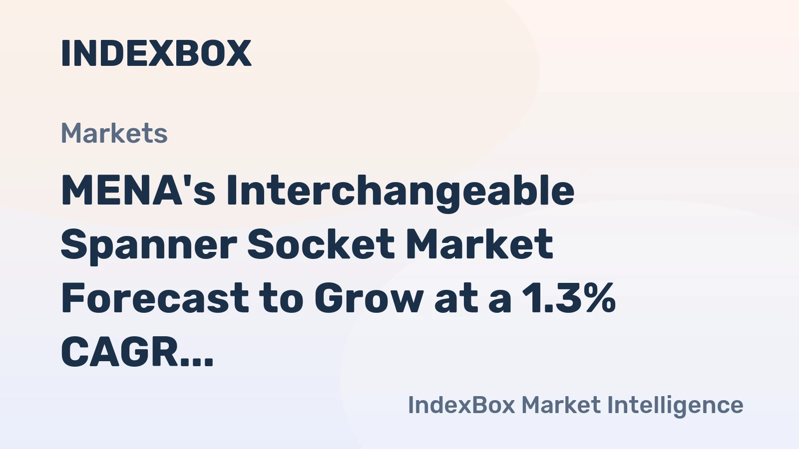 MENA's Interchangeable Spanner Socket Market Forecast to Grow at a 1.3% CAGR Through 2035