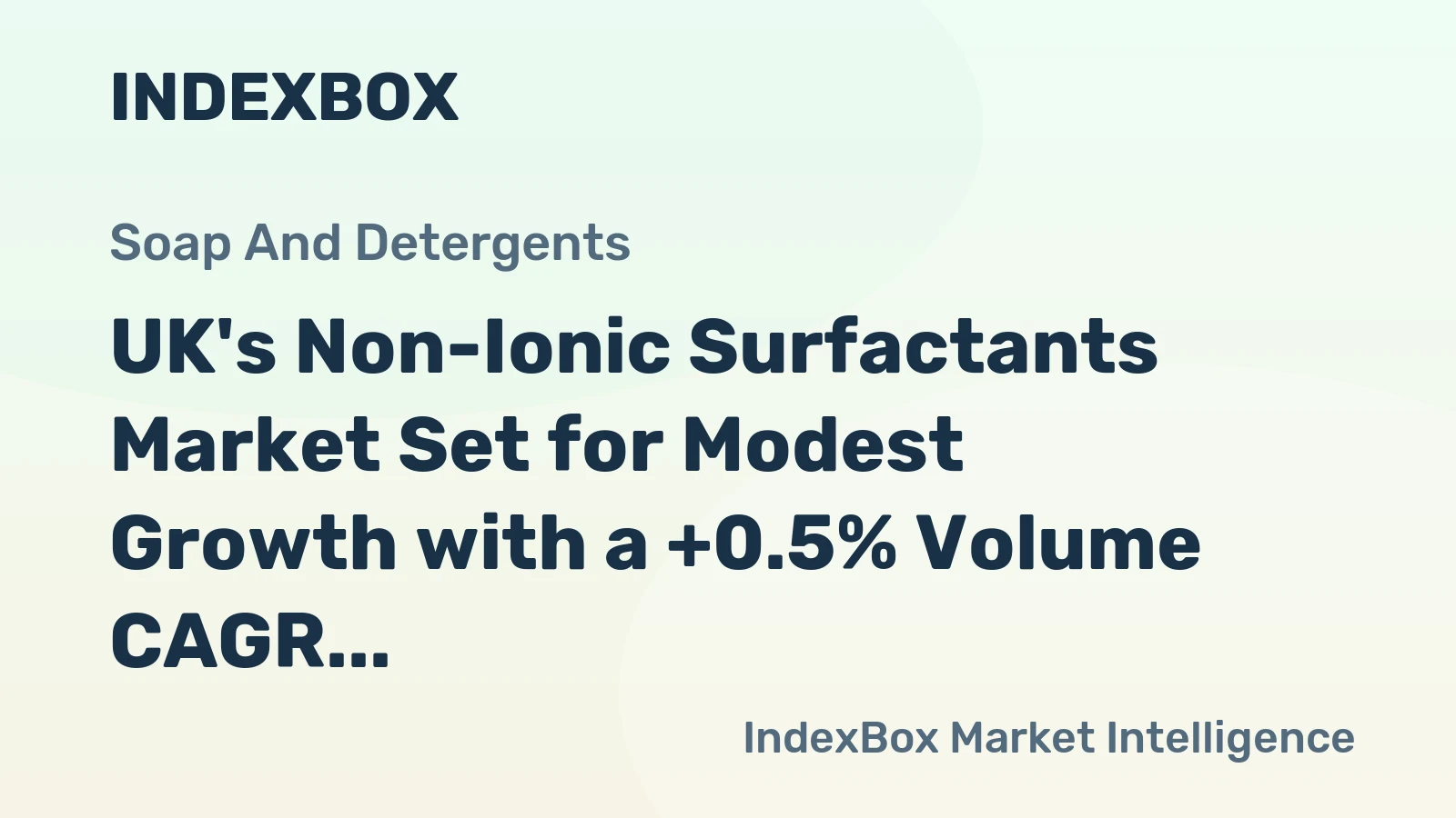 UK's Non-Ionic Surfactants Market Set for Modest Growth with a +0.5% Volume CAGR Through 2035