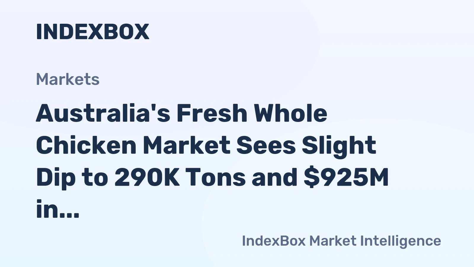 Australia's Fresh Whole Chicken Market Sees Slight Dip to 290K Tons and $925M in Value