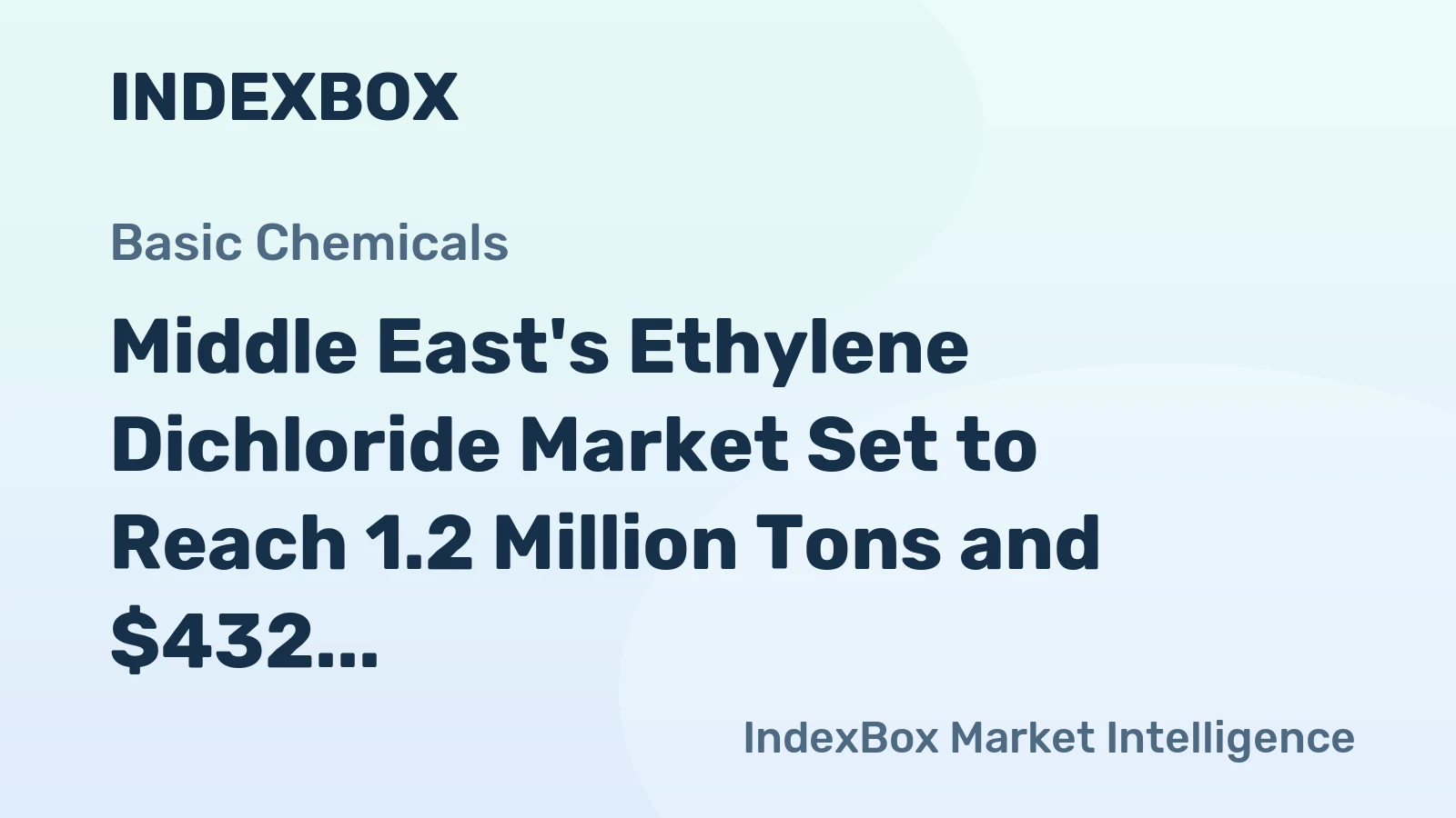 Middle East's Ethylene Dichloride Market Set to Reach 1.2 Million Tons and $432 Million in Value
