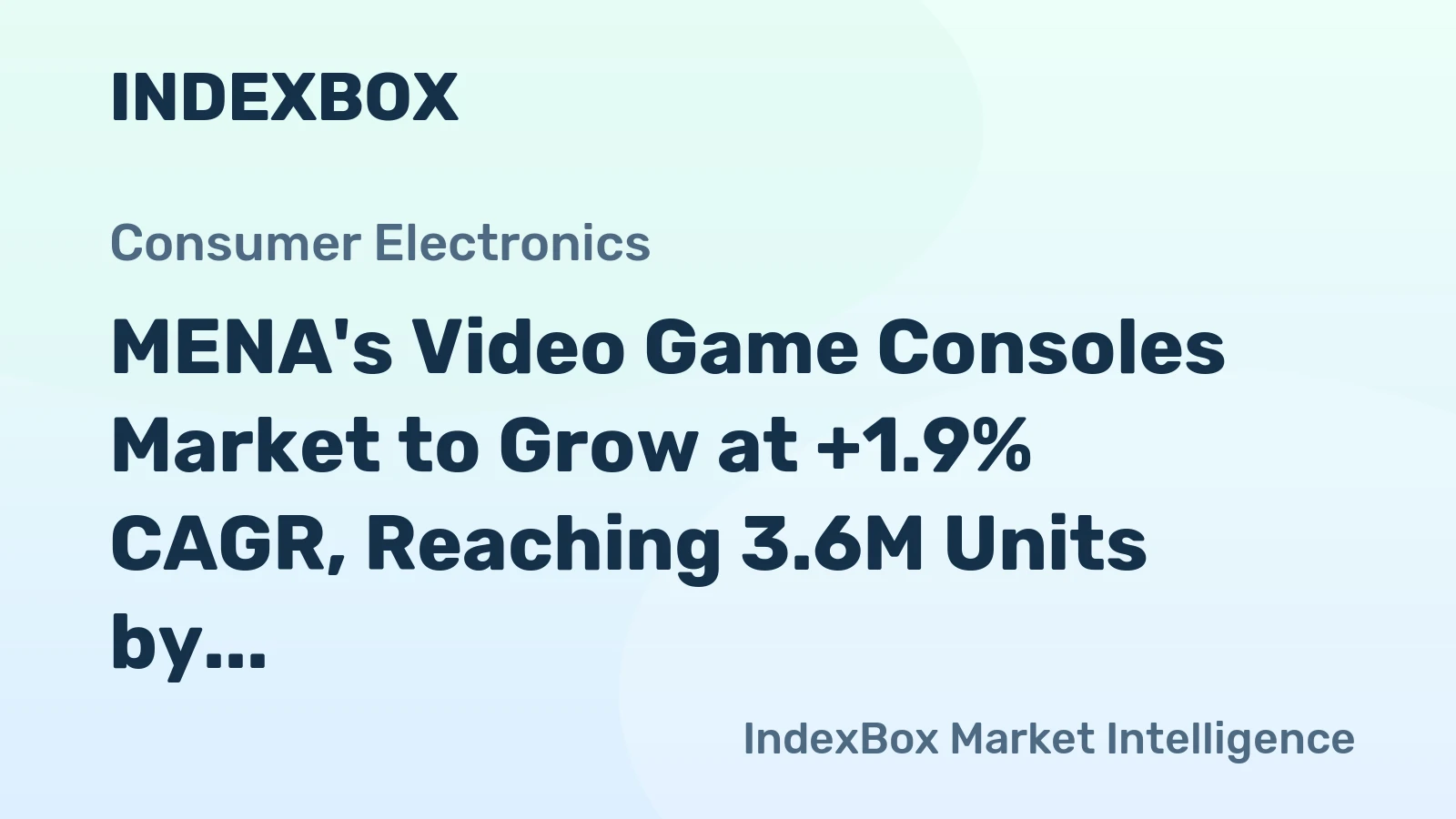 MENA's Video Game Consoles Market to Grow at +1.9% CAGR, Reaching 3.6M Units by 2035