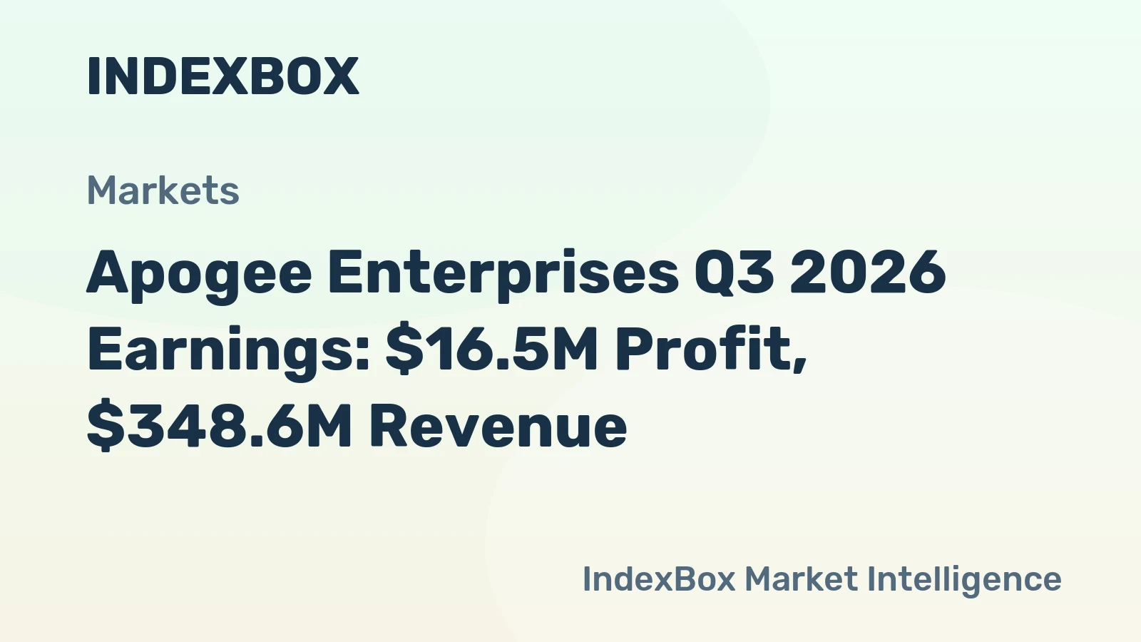 Apogee Enterprises Q3 2026 Earnings: $16.5M Profit, $348.6M Revenue