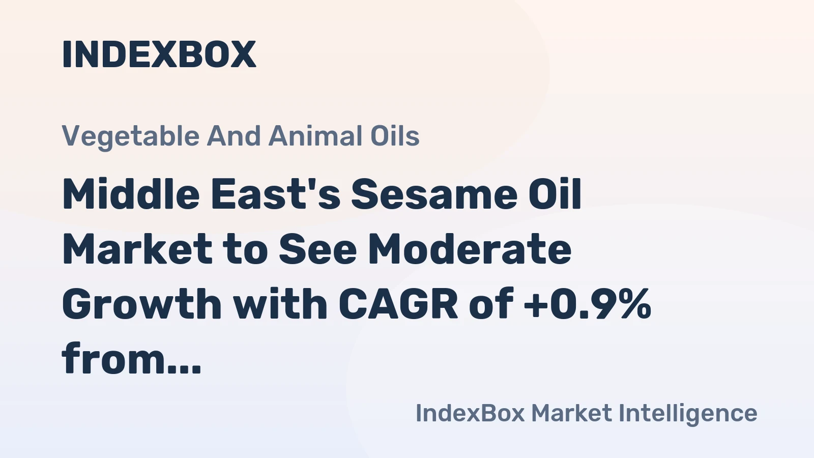 Middle East's Sesame Oil Market to See Moderate Growth with CAGR of +0.9% from 2024 to 2035