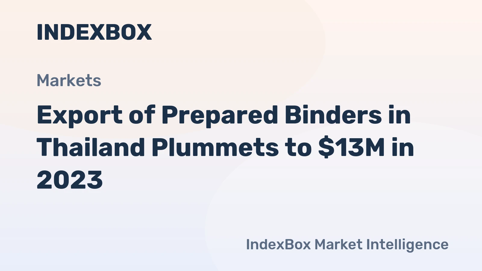 Export of Prepared Binders in Thailand Plummets to $13M in 2023