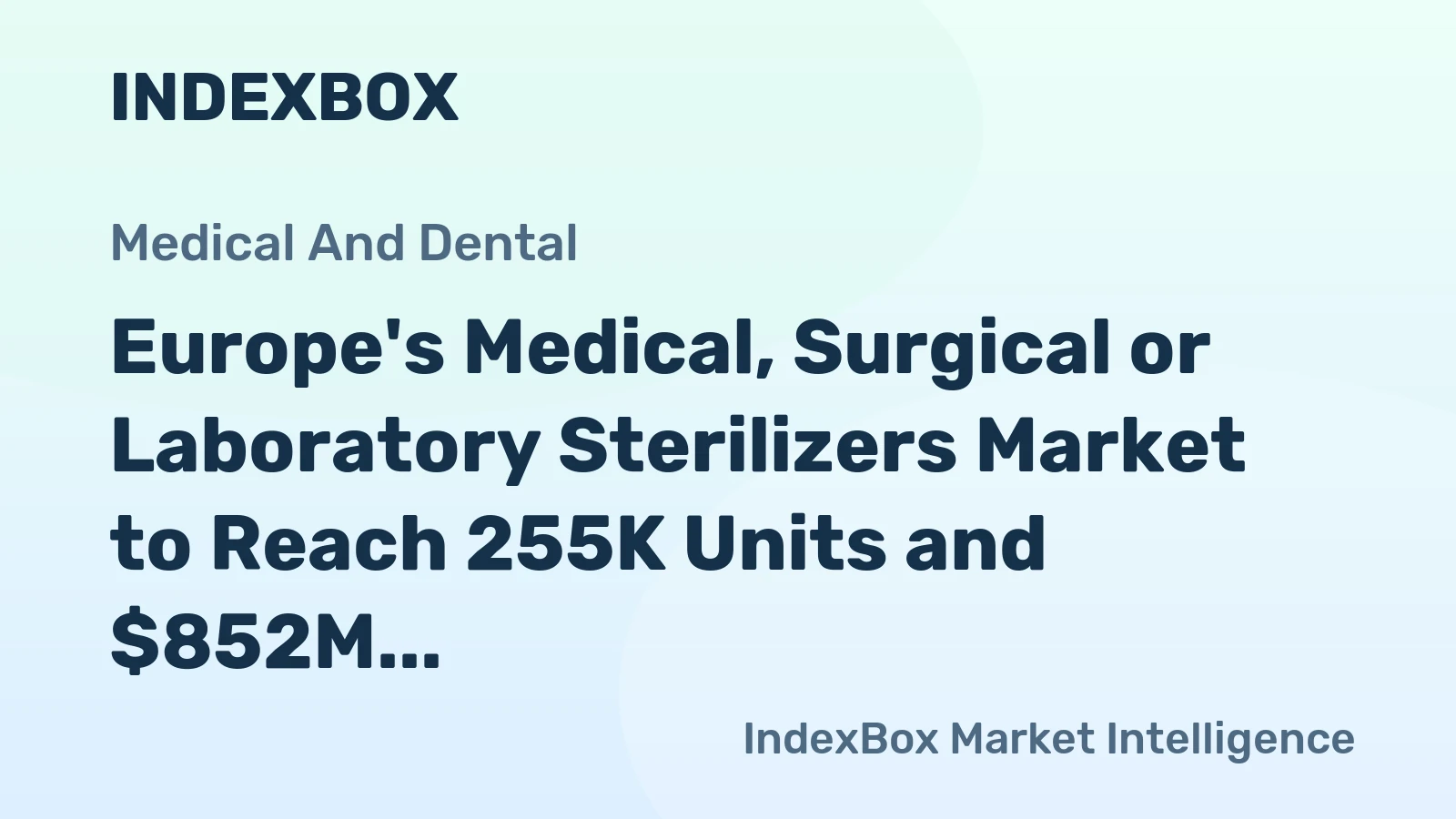 Europe's Medical, Surgical or Laboratory Sterilizers Market to Reach 255K Units and $852M by 2035