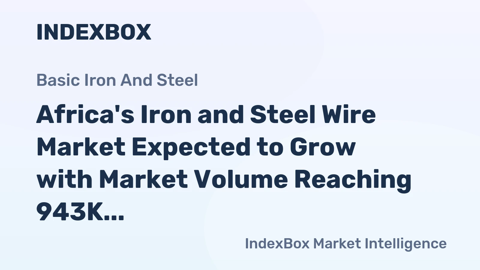 Africa's Iron and Steel Wire Market Expected to Grow with Market Volume Reaching 943K Tons and Market Value Reaching $1.2B by 2035