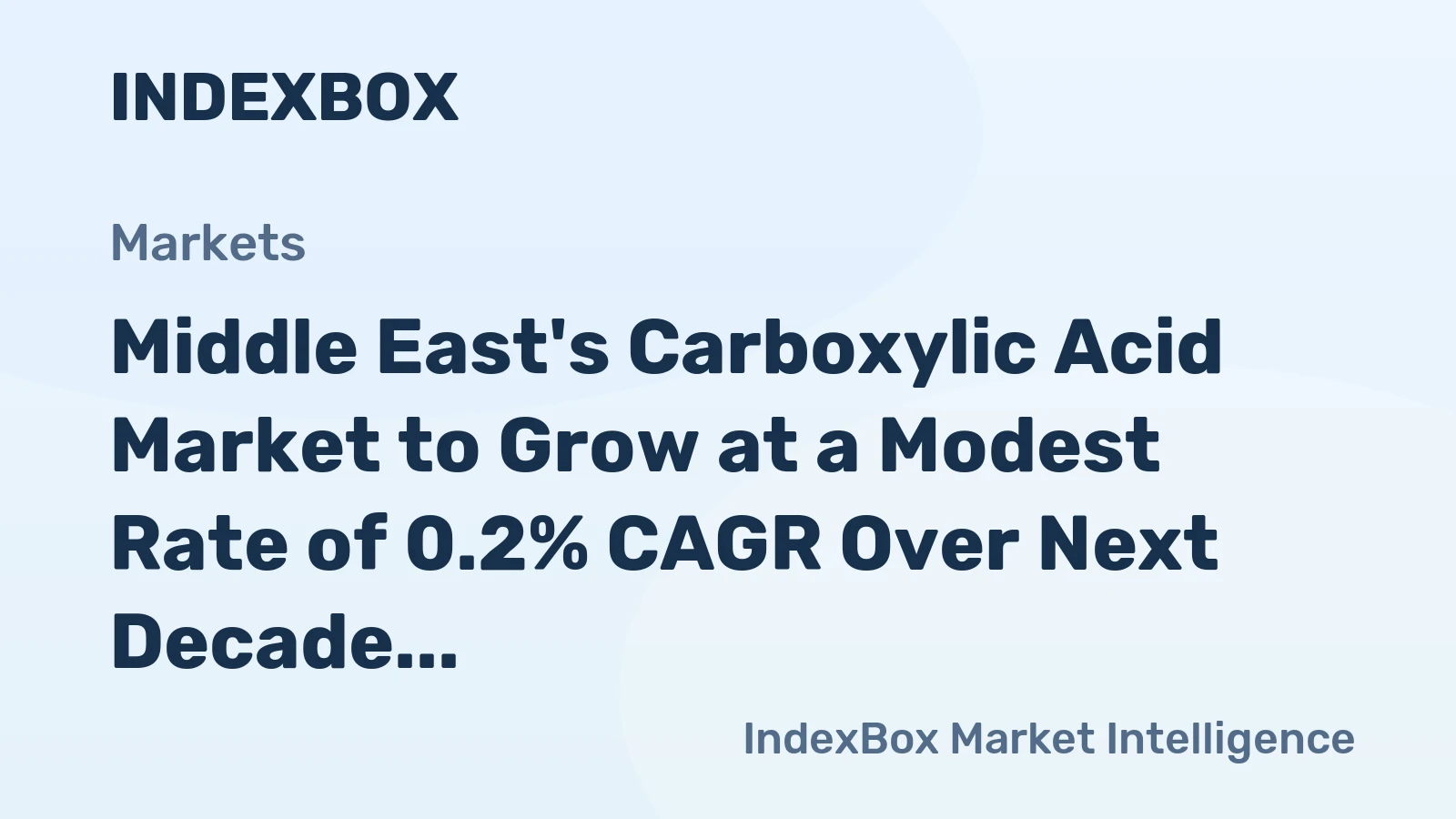 Middle East's Carboxylic Acid Market to Grow at a Modest Rate of 0.2% CAGR Over Next Decade