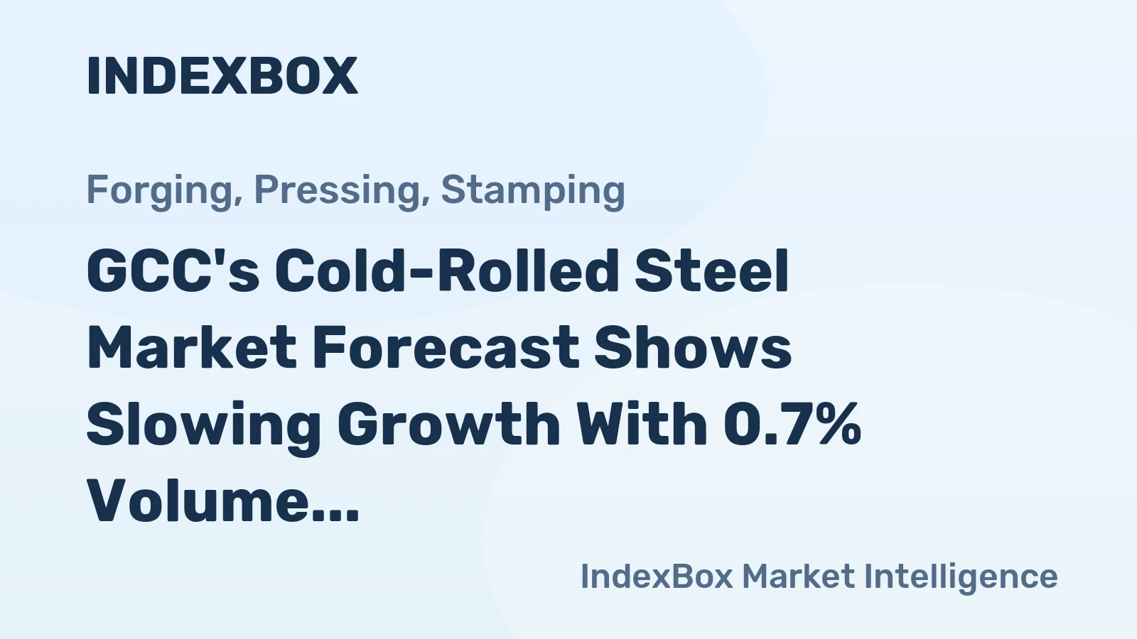GCC's Cold-Rolled Steel Market Forecast Shows Slowing Growth With 0.7% Volume CAGR