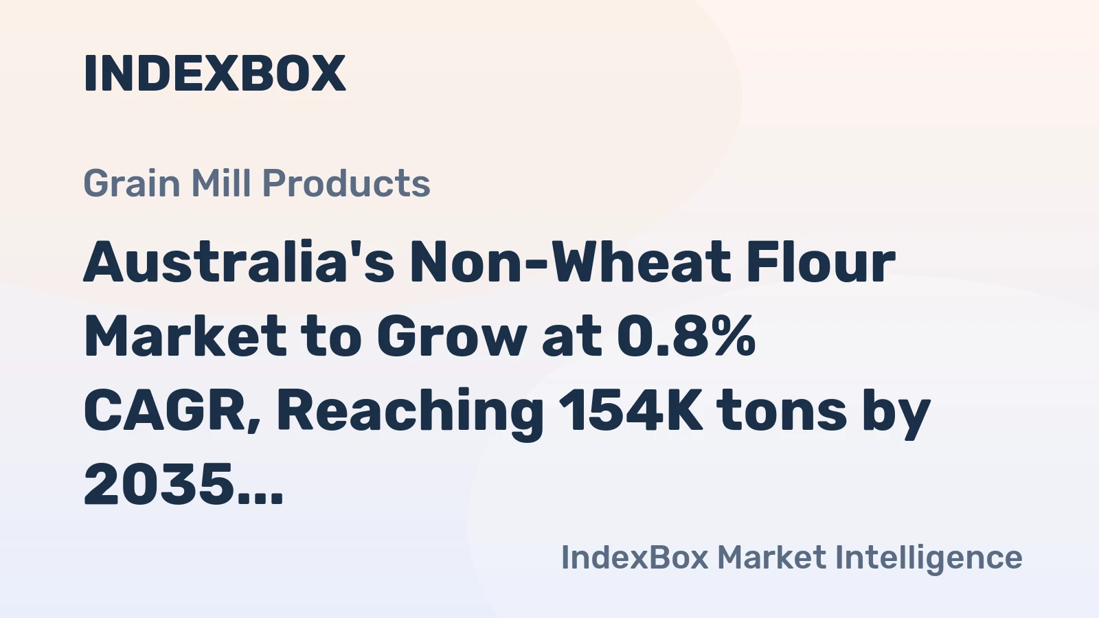 Australia's Non-Wheat Flour Market to Grow at 0.8% CAGR, Reaching 154K tons by 2035