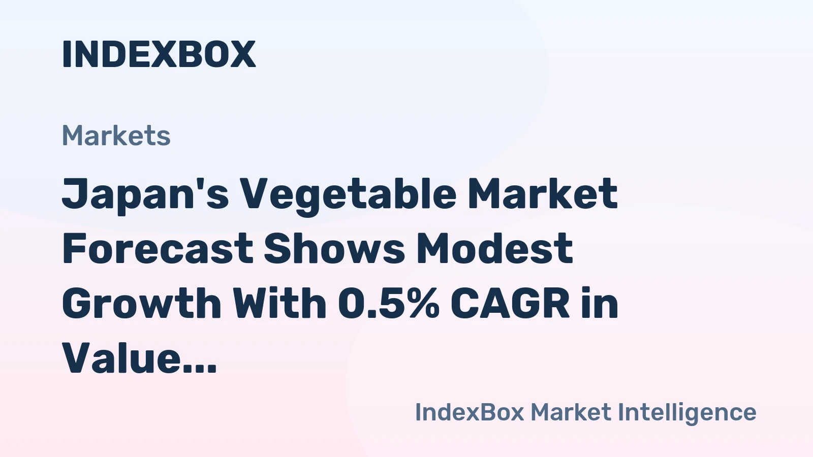 Japan's Vegetable Market Forecast Shows Modest Growth With 0.5% CAGR in Value Through 2035