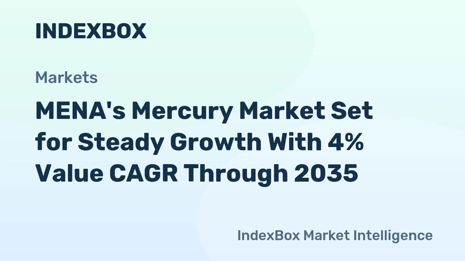 MENA's Mercury Market Set for Steady Growth With 4% Value CAGR Through 2035