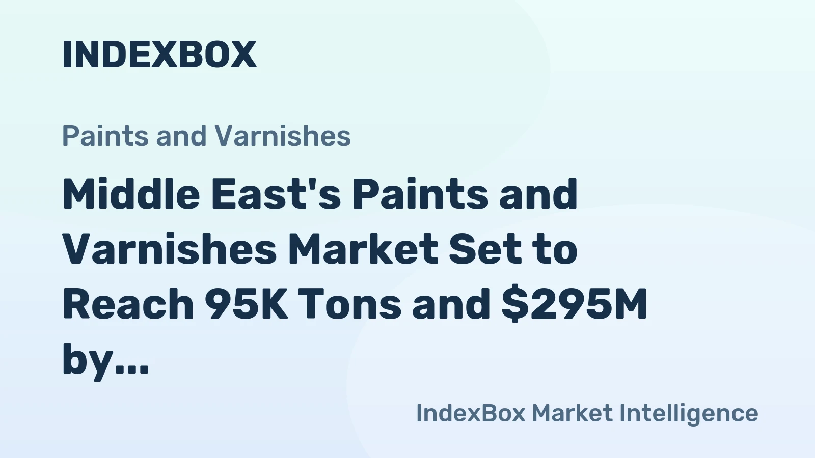 Middle East's Paints and Varnishes Market Set to Reach 95K Tons and $295M by 2035