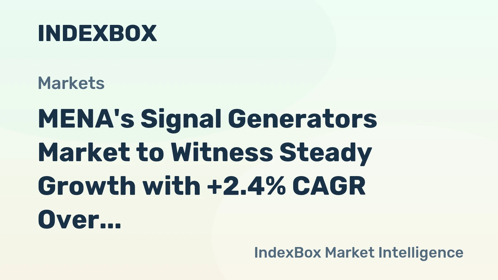 MENA's Signal Generators Market to Witness Steady Growth with +2.4% CAGR Over Next Decade
