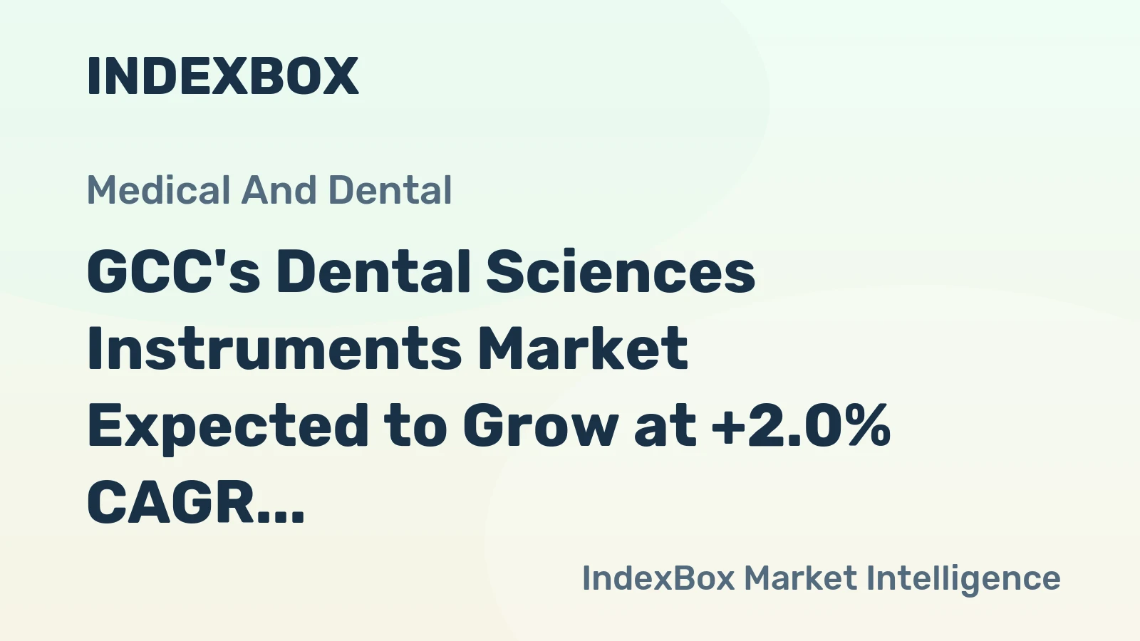 GCC's Dental Sciences Instruments Market Expected to Grow at +2.0% CAGR, Reaching $449M by 2035