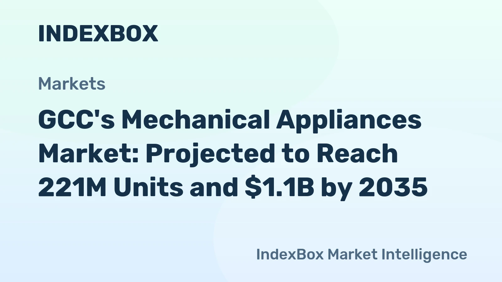 GCC's Mechanical Appliances Market: Projected to Reach 221M Units and $1.1B by 2035