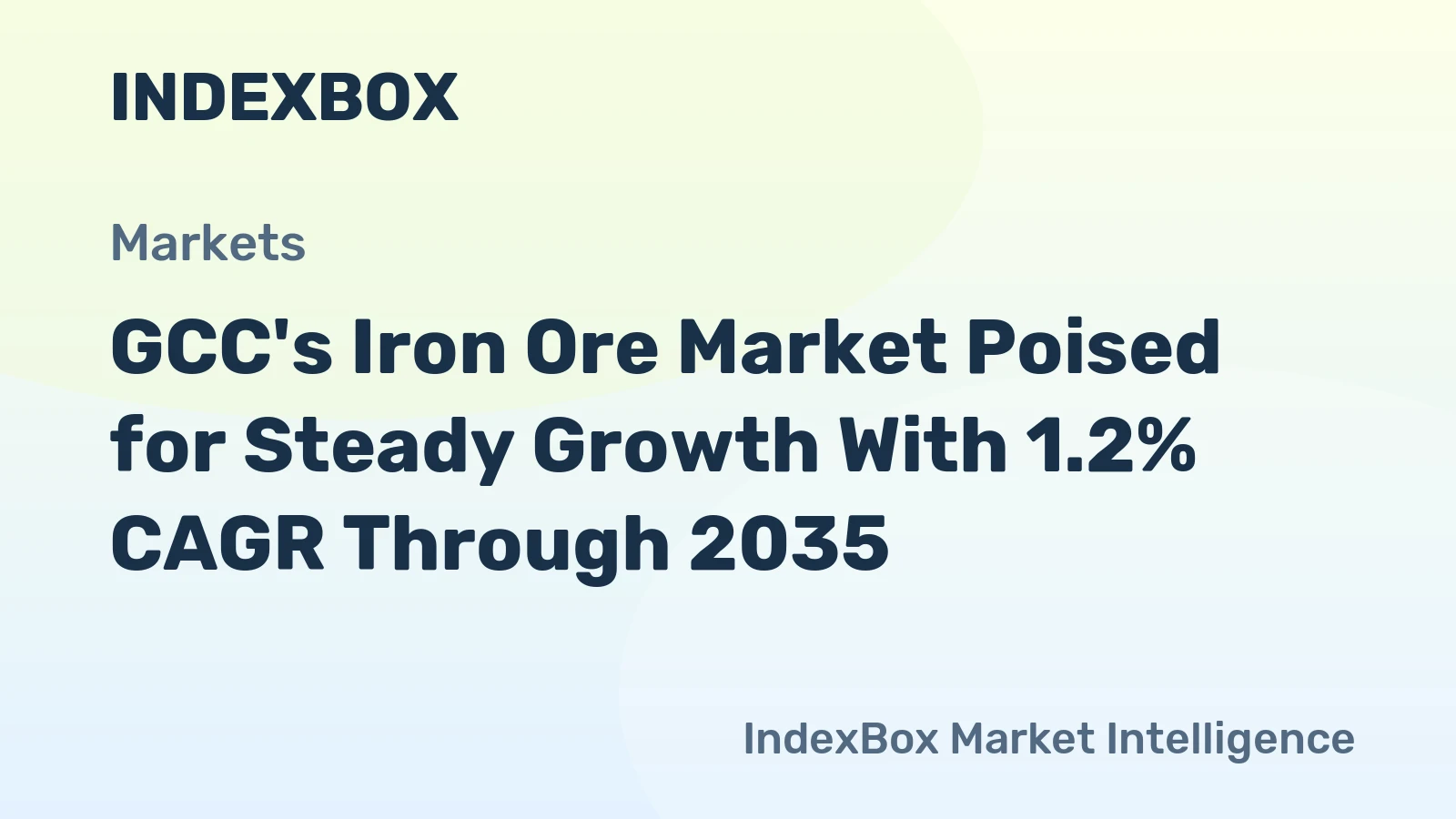 GCC's Iron Ore Market Poised for Steady Growth With 1.2% CAGR Through 2035