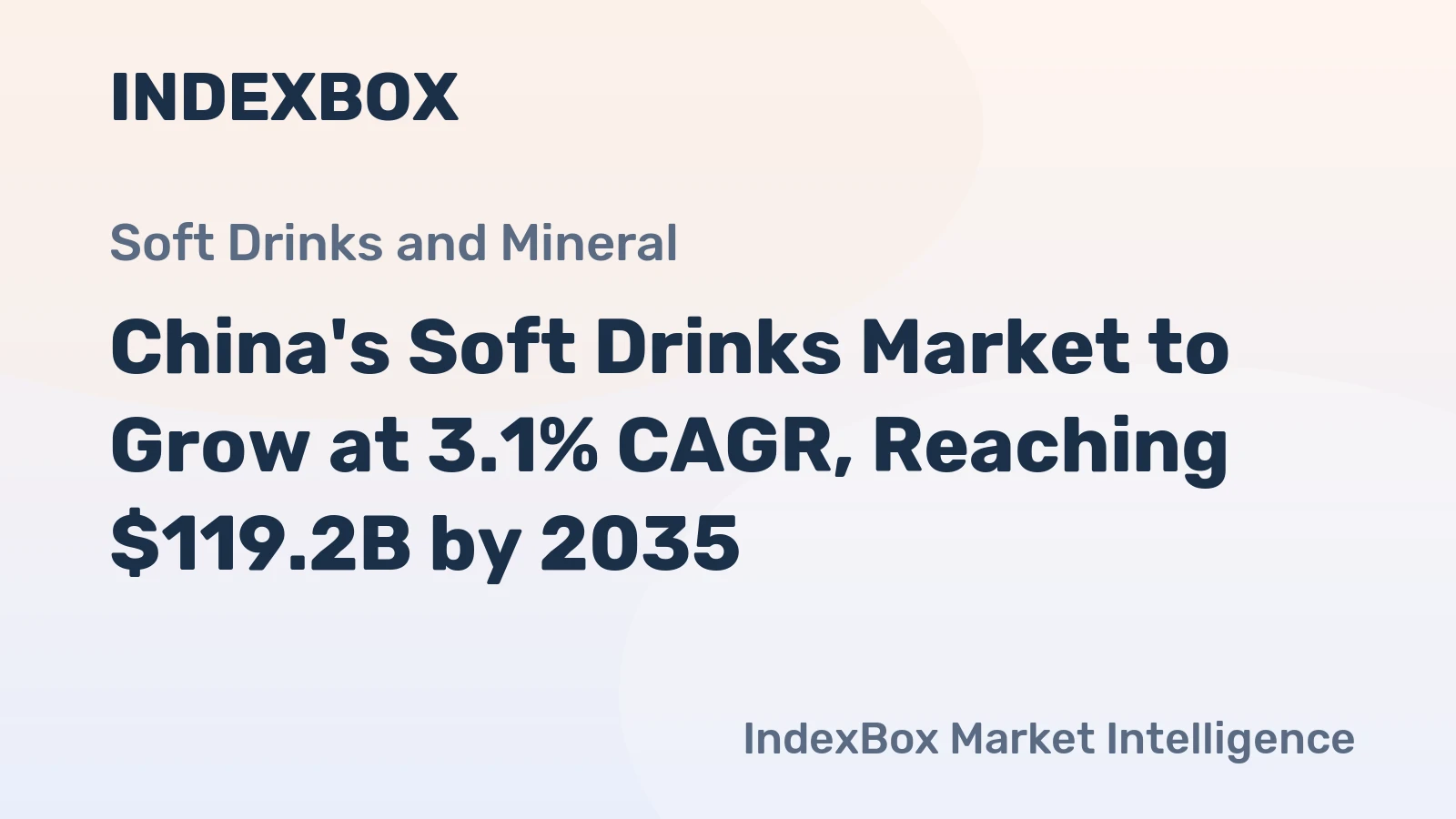 China's Soft Drinks Market to Grow at 3.1% CAGR, Reaching $119.2B by 2035
