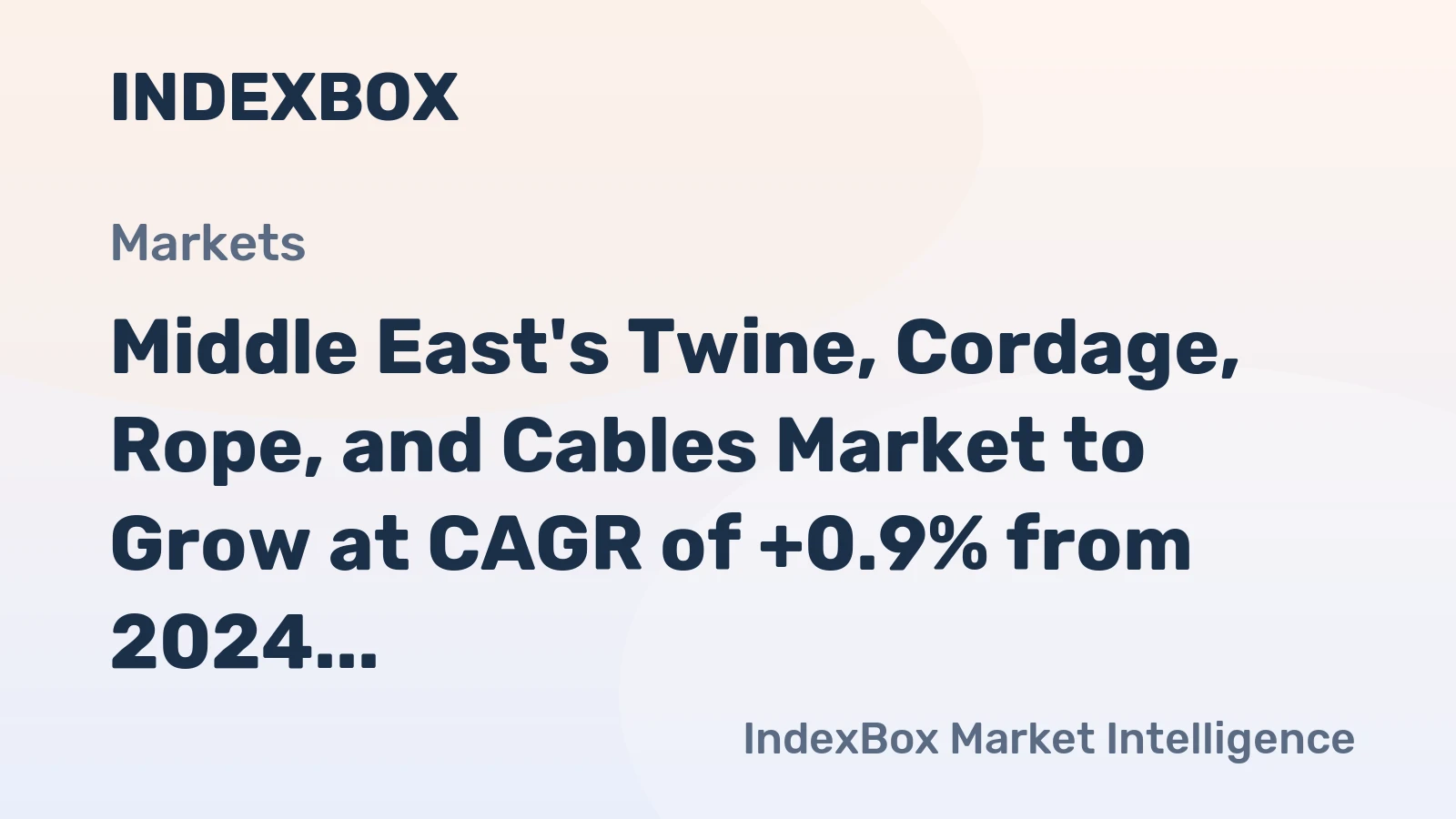 Middle East's Twine, Cordage, Rope, and Cables Market to Grow at CAGR of +0.9% from 2024 to 2035
