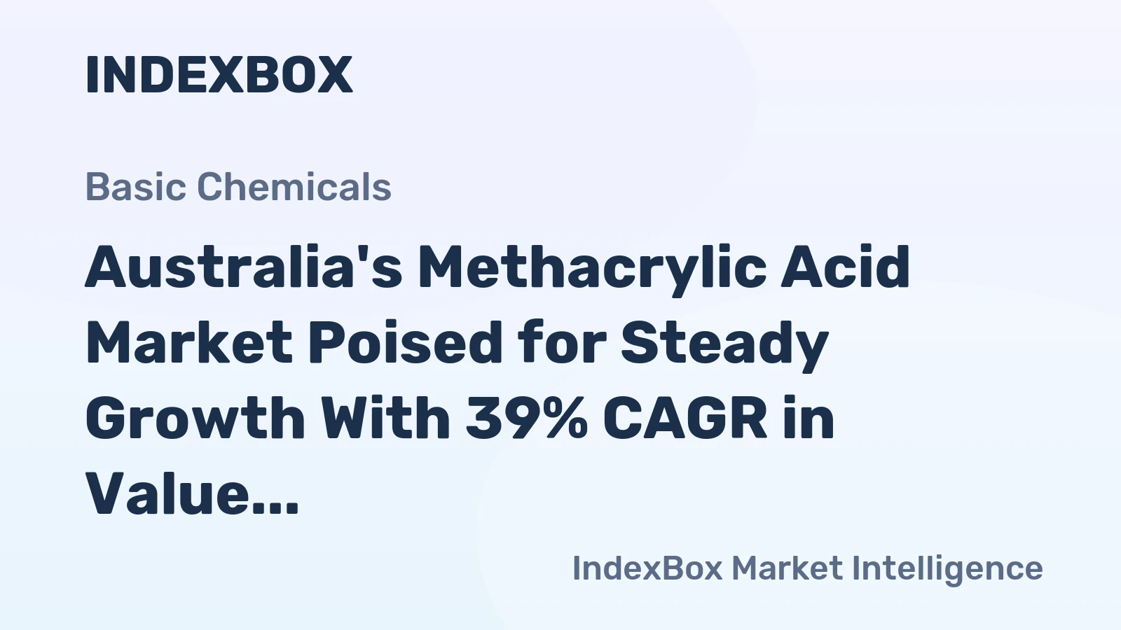 Australia's Methacrylic Acid Market Poised for Steady Growth With 39% CAGR in Value Through 2035