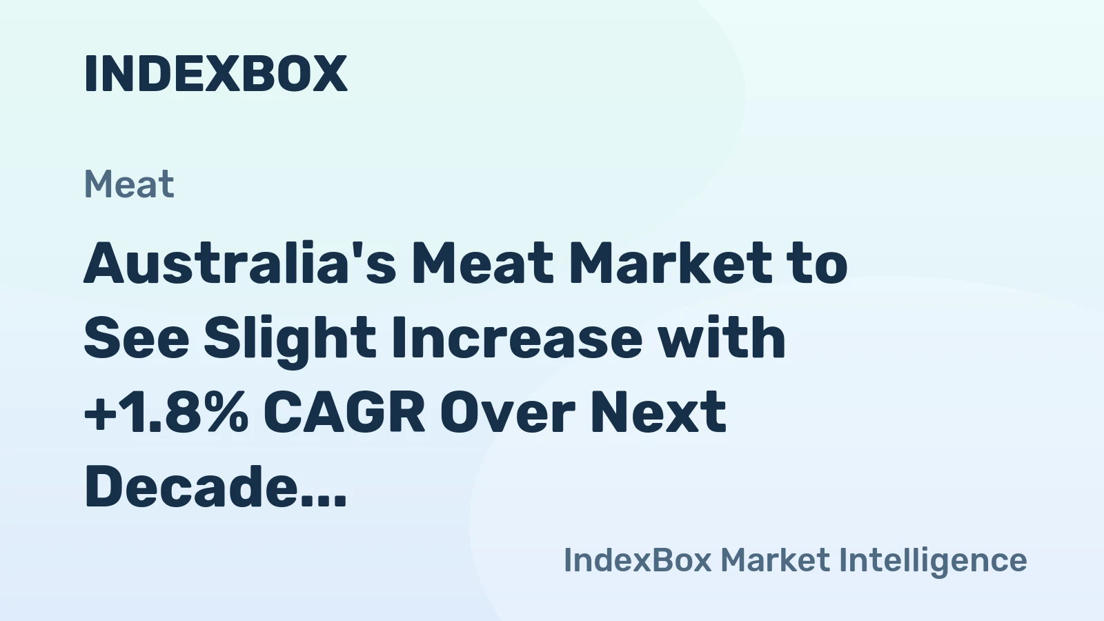 Australia's Meat Market to See Slight Increase with +1.8% CAGR Over Next Decade