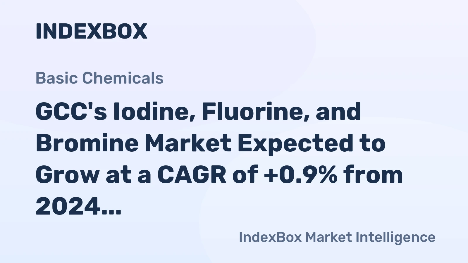 GCC's Iodine, Fluorine, and Bromine Market Expected to Grow at a CAGR of +0.9% from 2024 to 2035