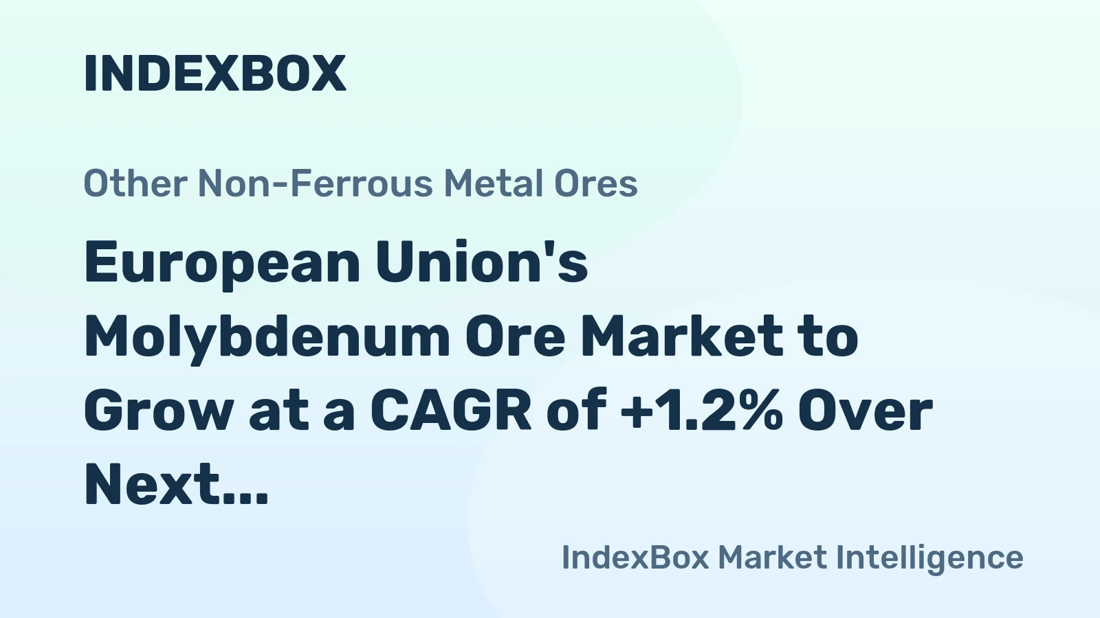 European Union's Molybdenum Ore Market to Grow at a CAGR of +1.2% Over Next Decade