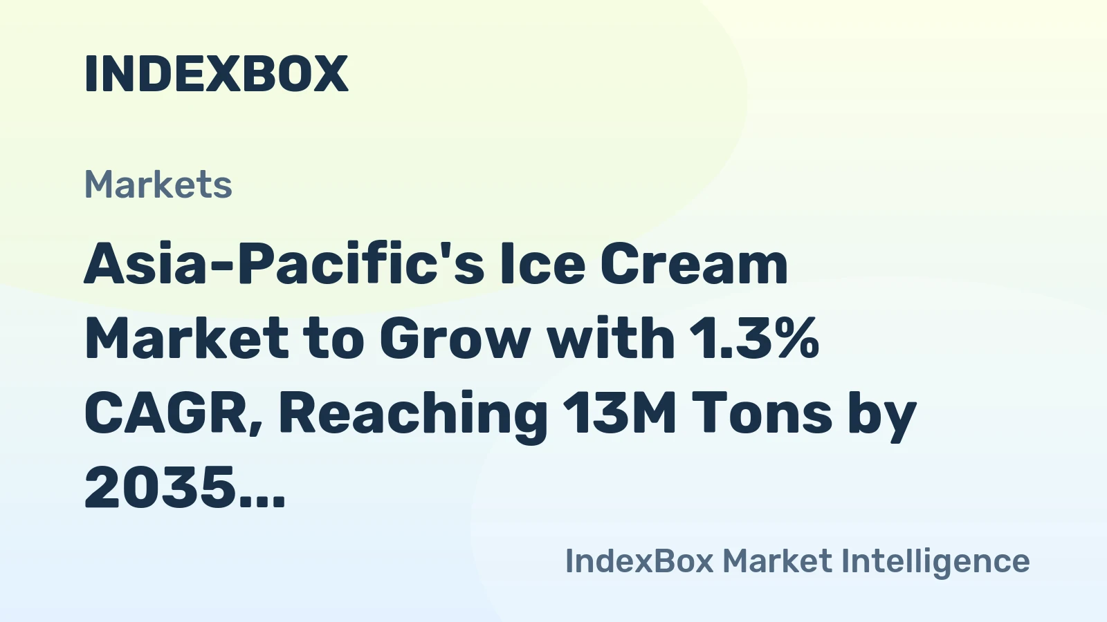 Asia-Pacific's Ice Cream Market to Grow with 1.3% CAGR, Reaching 13M Tons by 2035