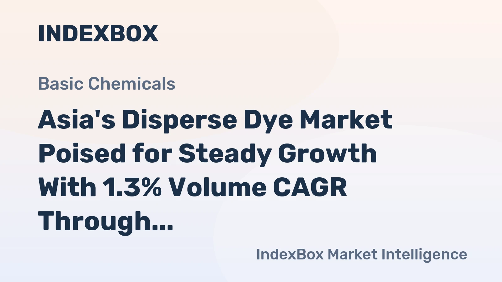 Asia's Disperse Dye Market Poised for Steady Growth With 1.3% Volume CAGR Through 2035