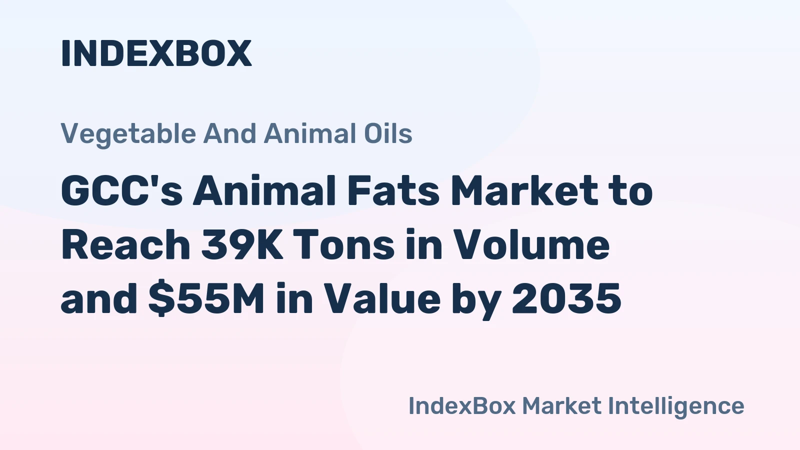 GCC's Animal Fats Market to Reach 39K Tons in Volume and $55M in Value by 2035