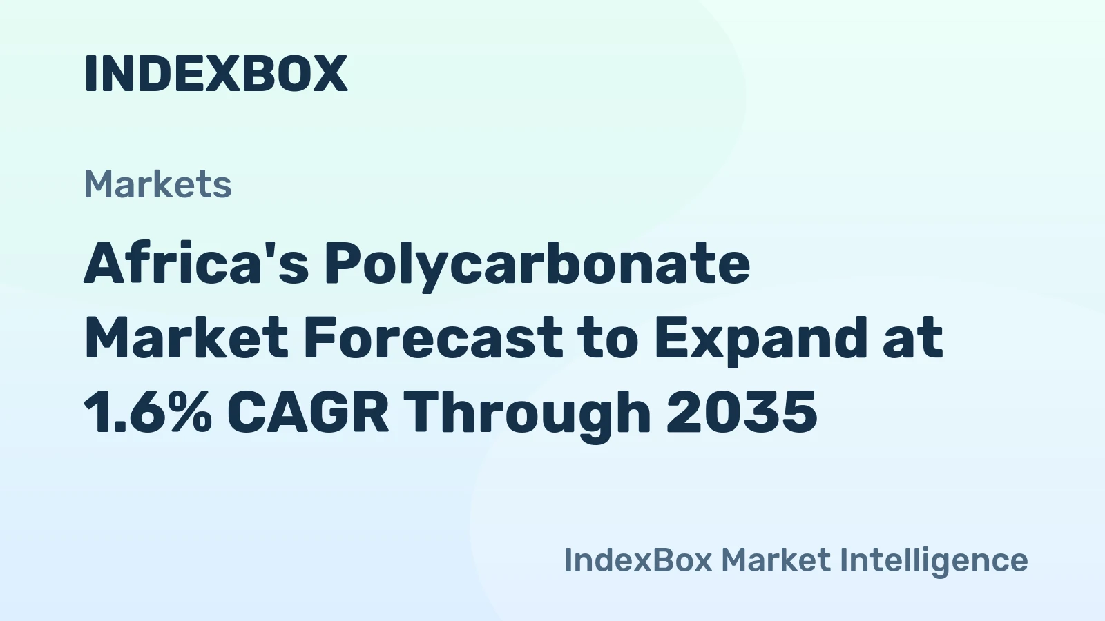 Africa's Polycarbonate Market Forecast to Expand at 1.6% CAGR Through 2035