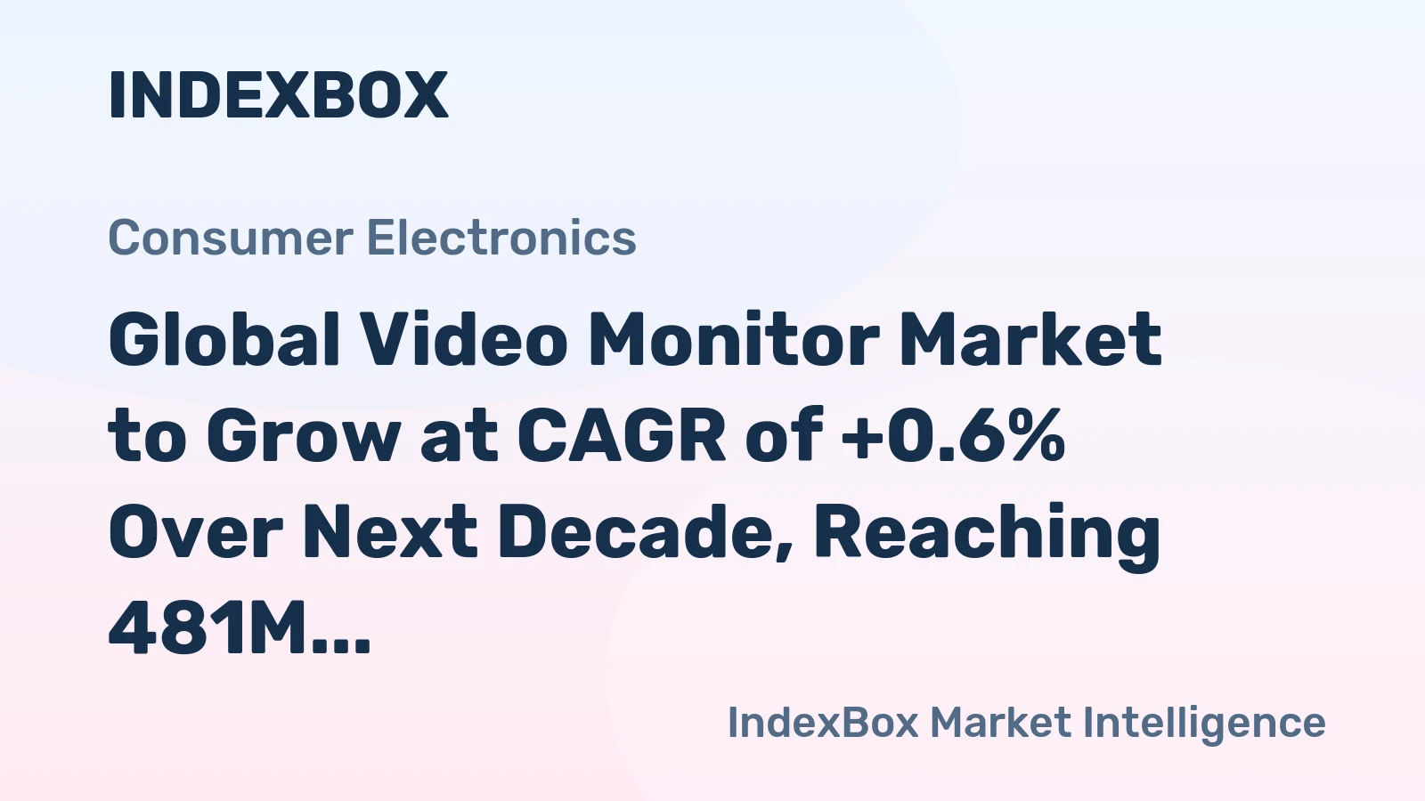 Global Video Monitor Market to Grow at CAGR of +0.6% Over Next Decade, Reaching 481M Units by 2035