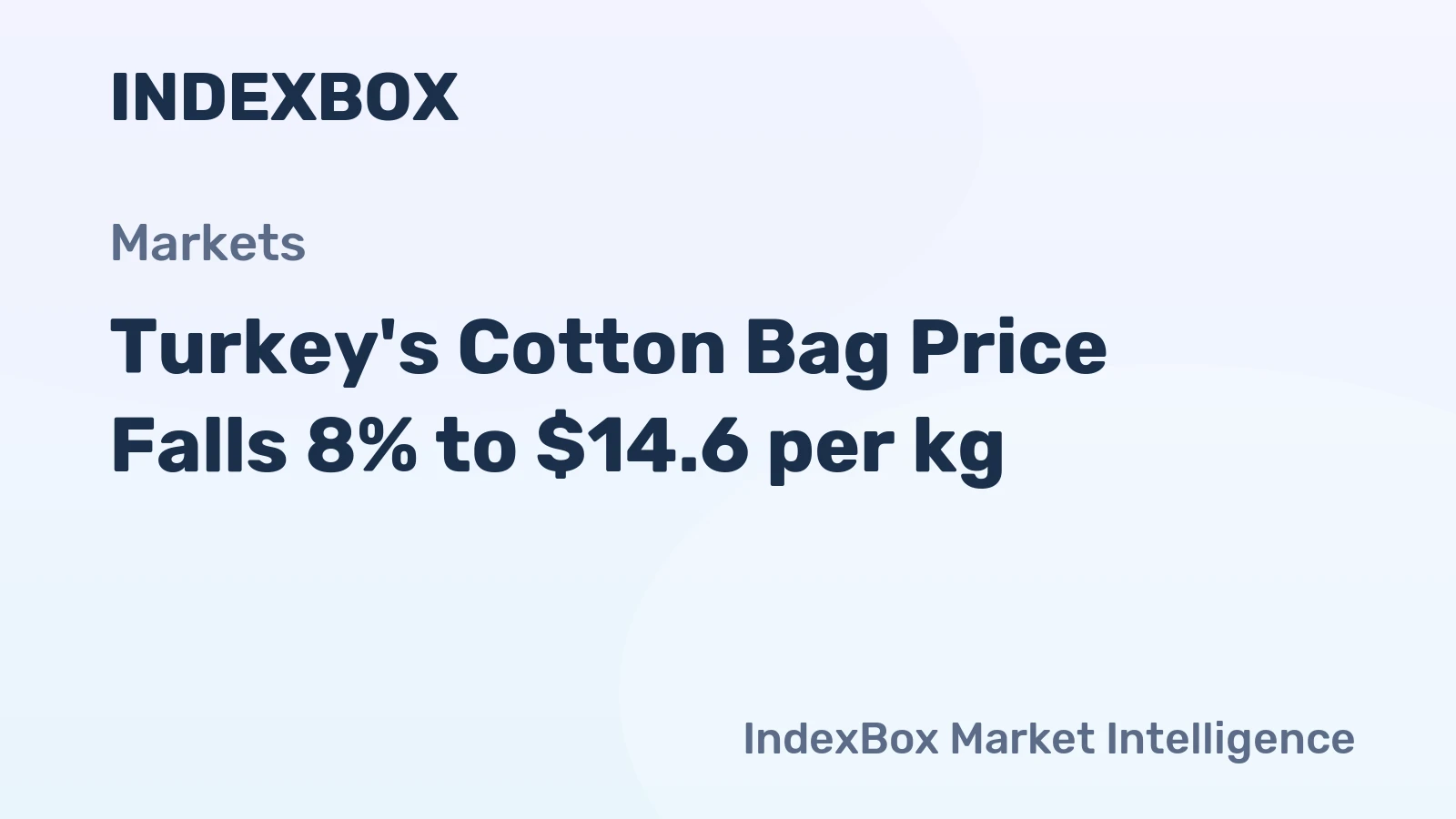 Turkey's Cotton Bag Price Falls 8% to $14.6 per kg