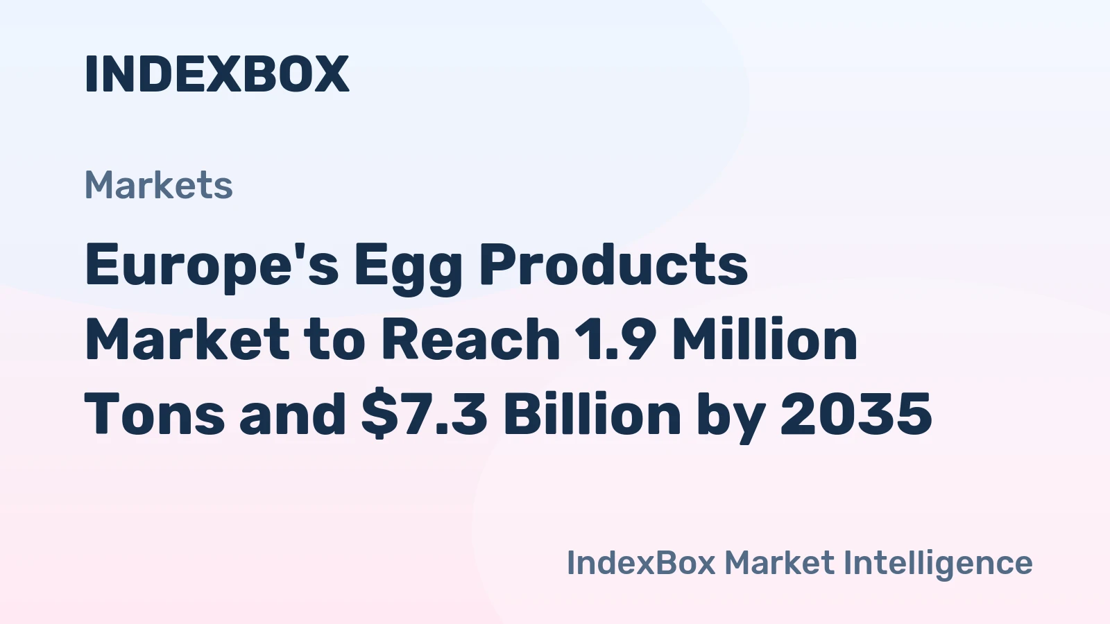 Europe's Egg Products Market to Reach 1.9 Million Tons and $7.3 Billion by 2035
