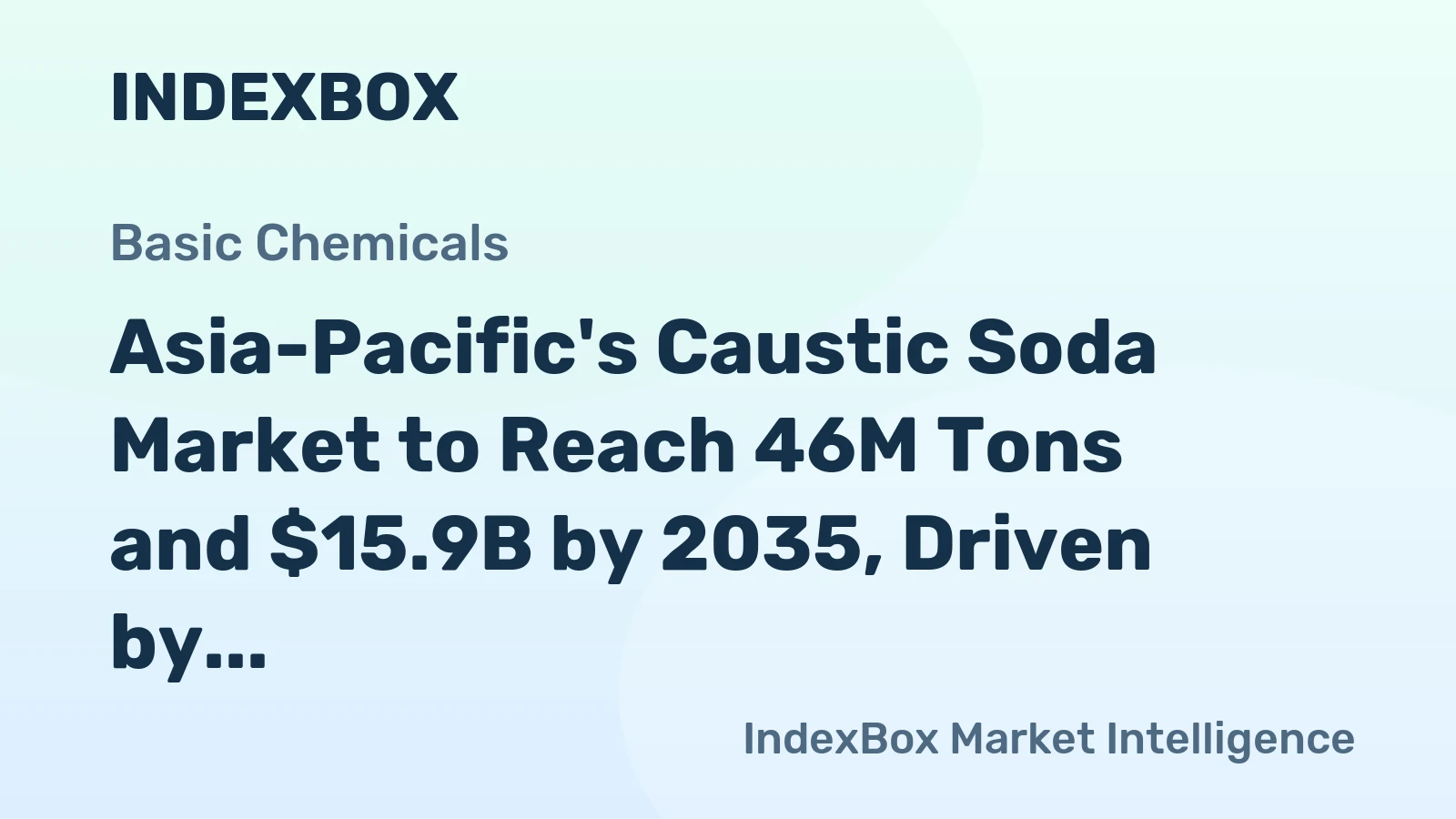Asia-Pacific's Caustic Soda Market to Reach 46M Tons and $15.9B by 2035, Driven by Increasing Demand