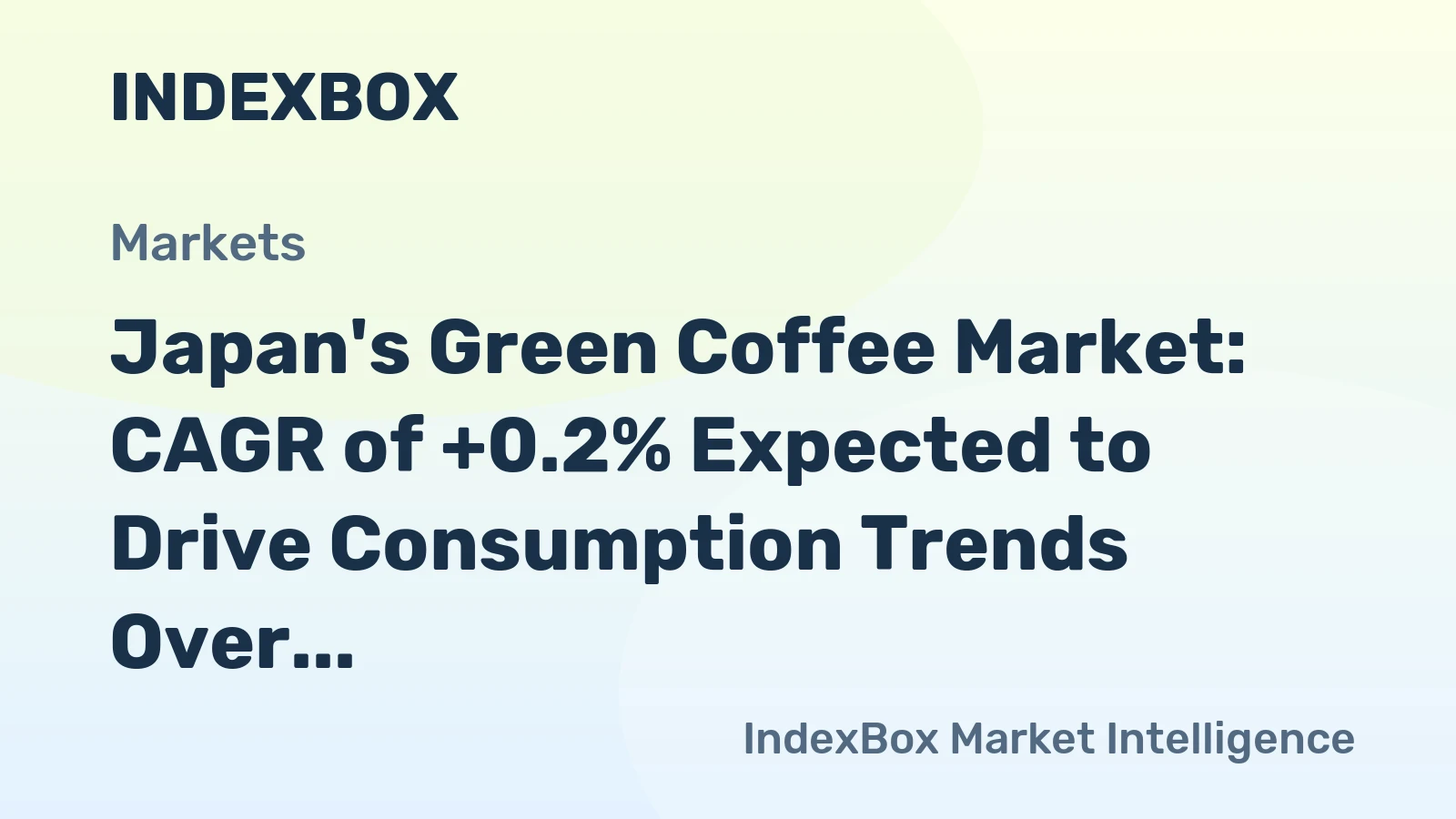Japan's Green Coffee Market: CAGR of +0.2% Expected to Drive Consumption Trends Over Next Decade